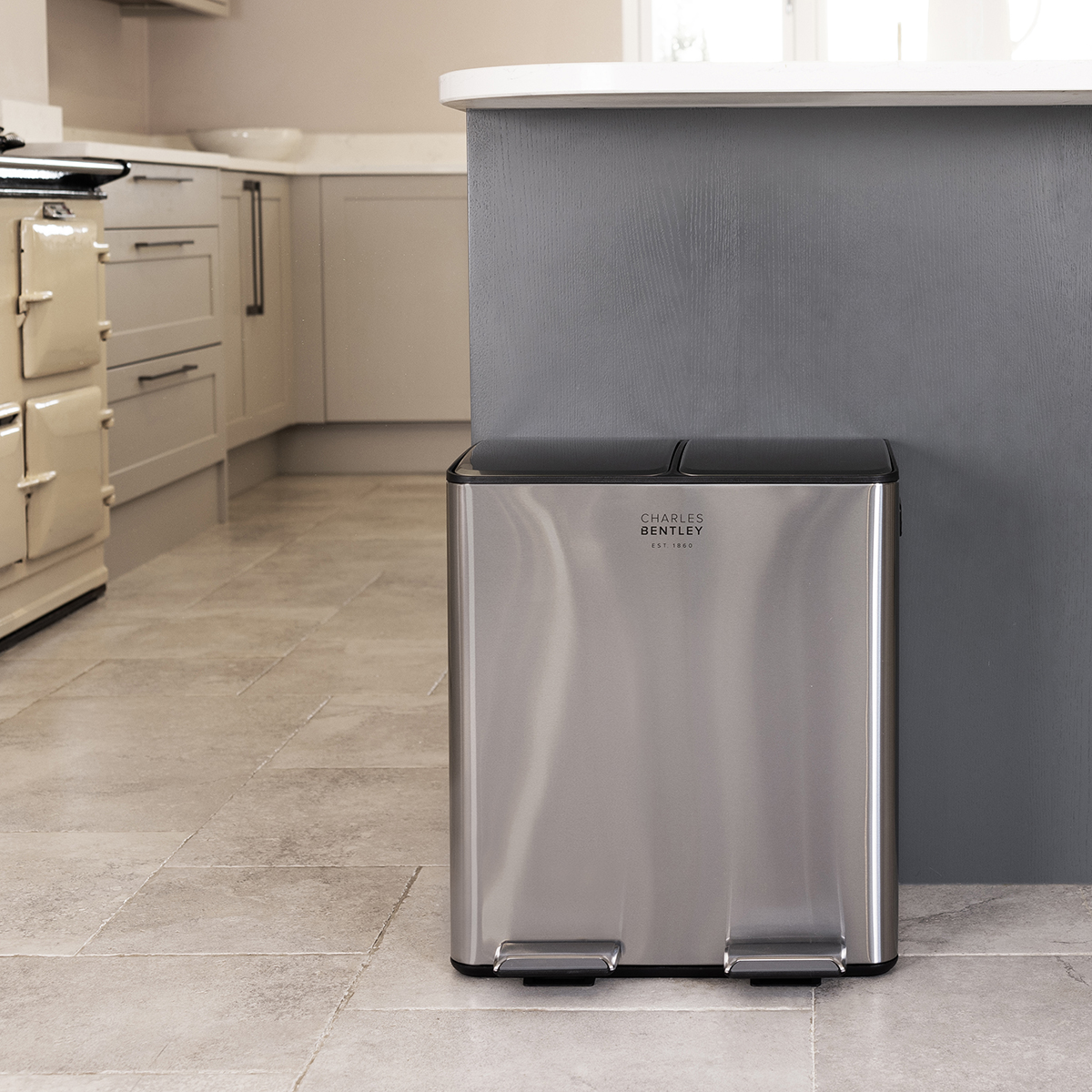 Charles Bentley 30L/40L/60L Double Compartment Kitchen Bin | eBay UK